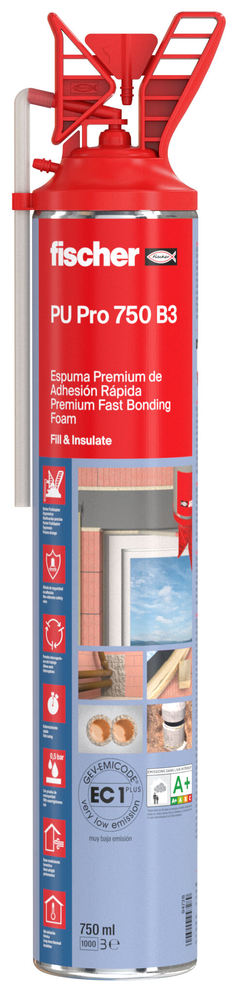 fischer Espuma de montaje rápido PU 1/750 B3